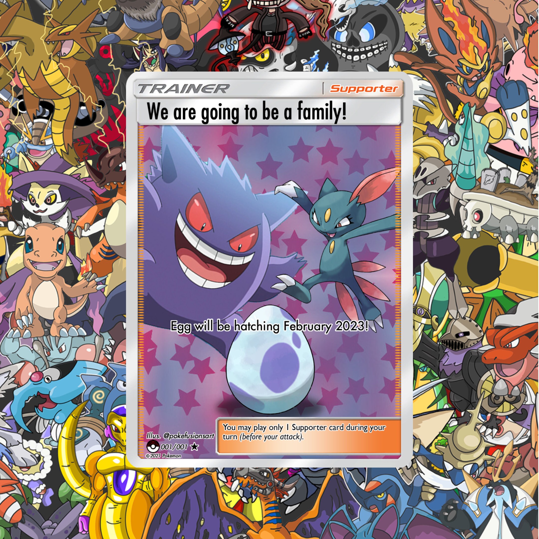 Custom Made Pregnancy Reveal Pikachu Pokemon Card Choose - Etsy