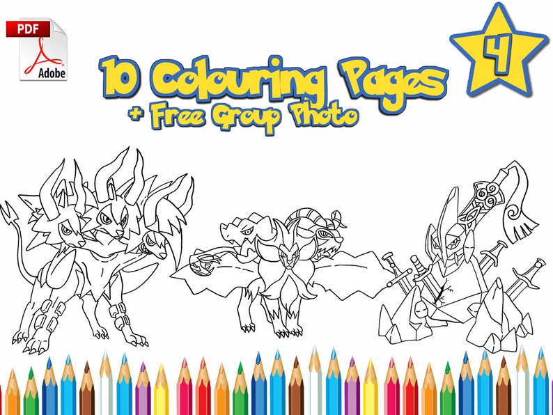 Pokefusion Coloring Pages: 5 Themed Books, 50+ Designs (PDF Download ...