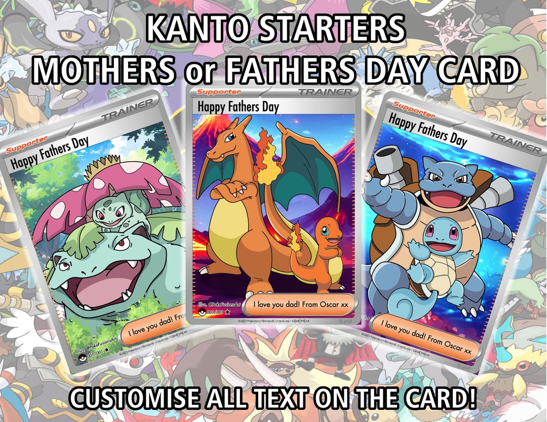 Customisable Mothers Fathers Day Pokemon Card Birthday Gift ...