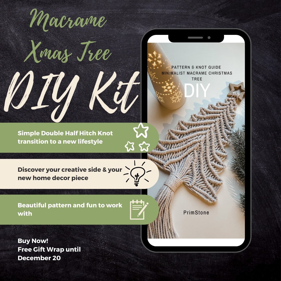 DIY Macrame Xmas Tree Kit, DIY Christmas Tree, Instructions +video ...