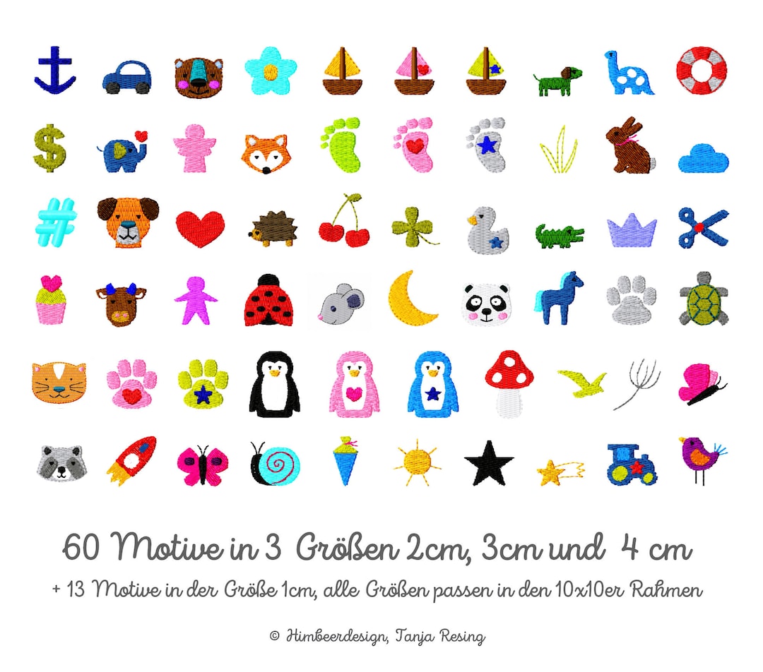 Mini Files SET 60 Motifs Embroidery File Mini Files Slipper File ...