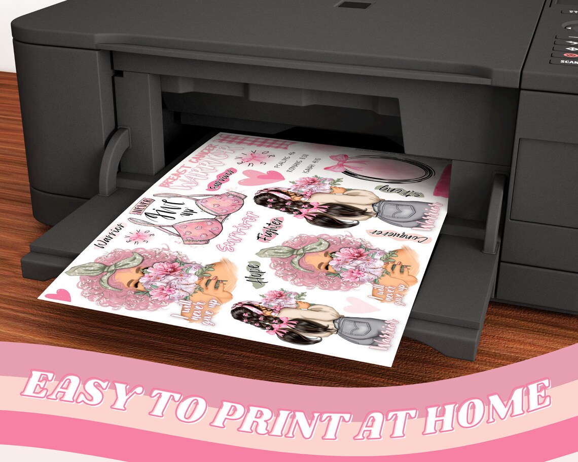 Breast Cancer Warrior & Survivor Awareness, Printable Stickers for ...