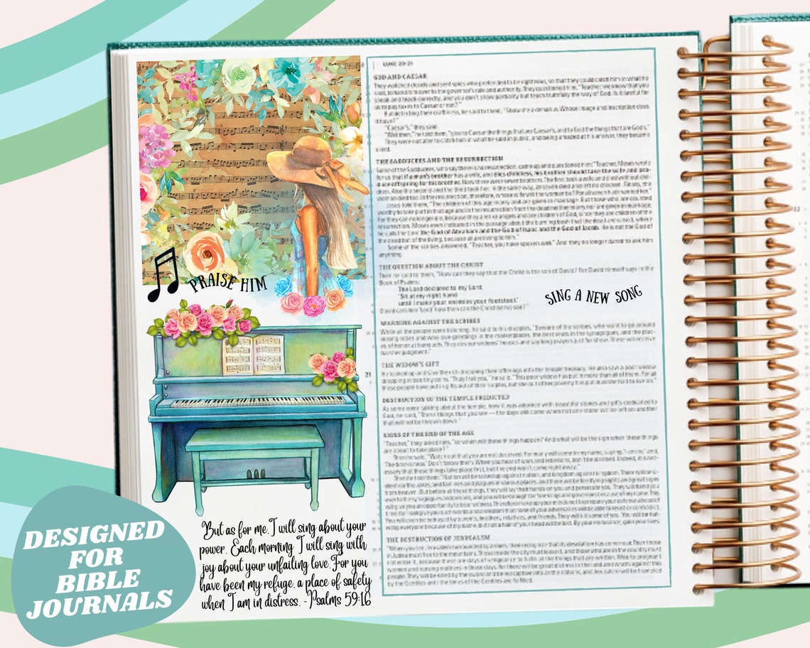 Sing A New Song, Printable Sticker Sheet - Bible Journaling, Scripture ...