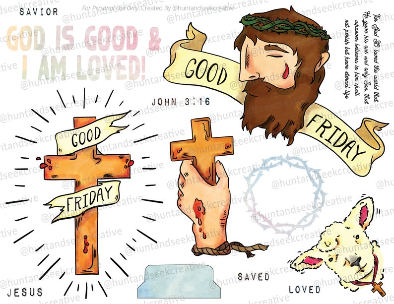 Good Friday, Bible Journaling Printable, John 3:16, Jesus, Christian ...