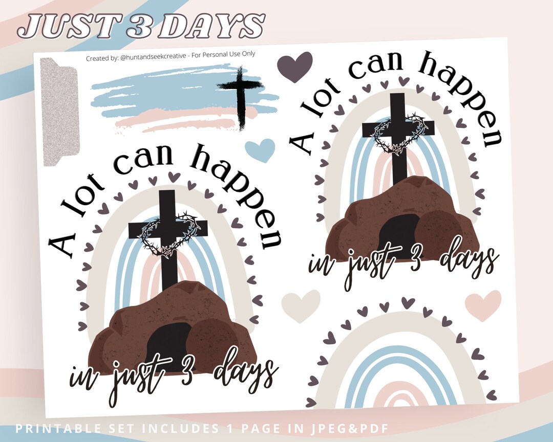 Easter Printable Sticker Sheet -bible Journaling, Empty Tomb, He is ...