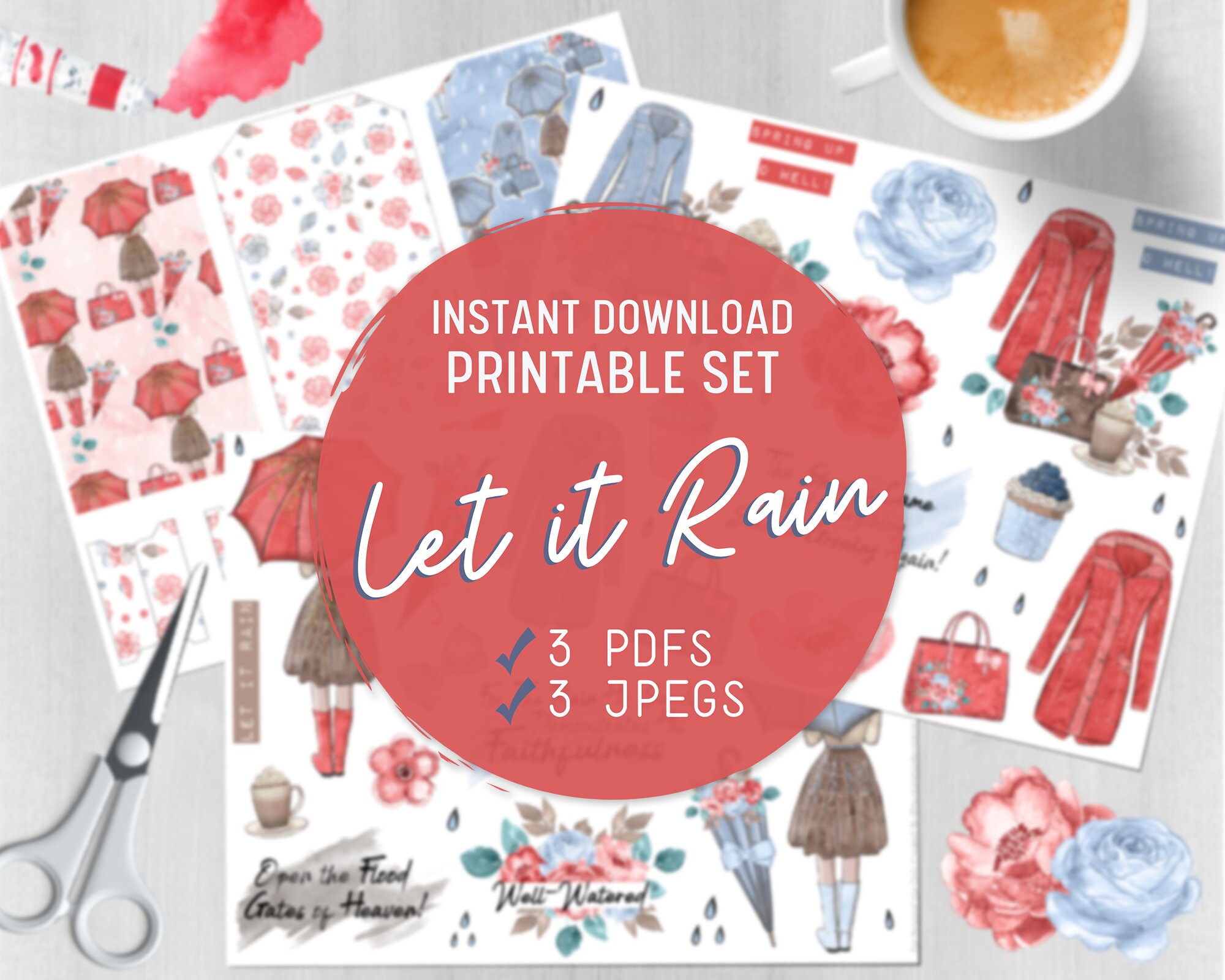 Let It Rain,bible Journaling Printable,well Watered,christian Art ...