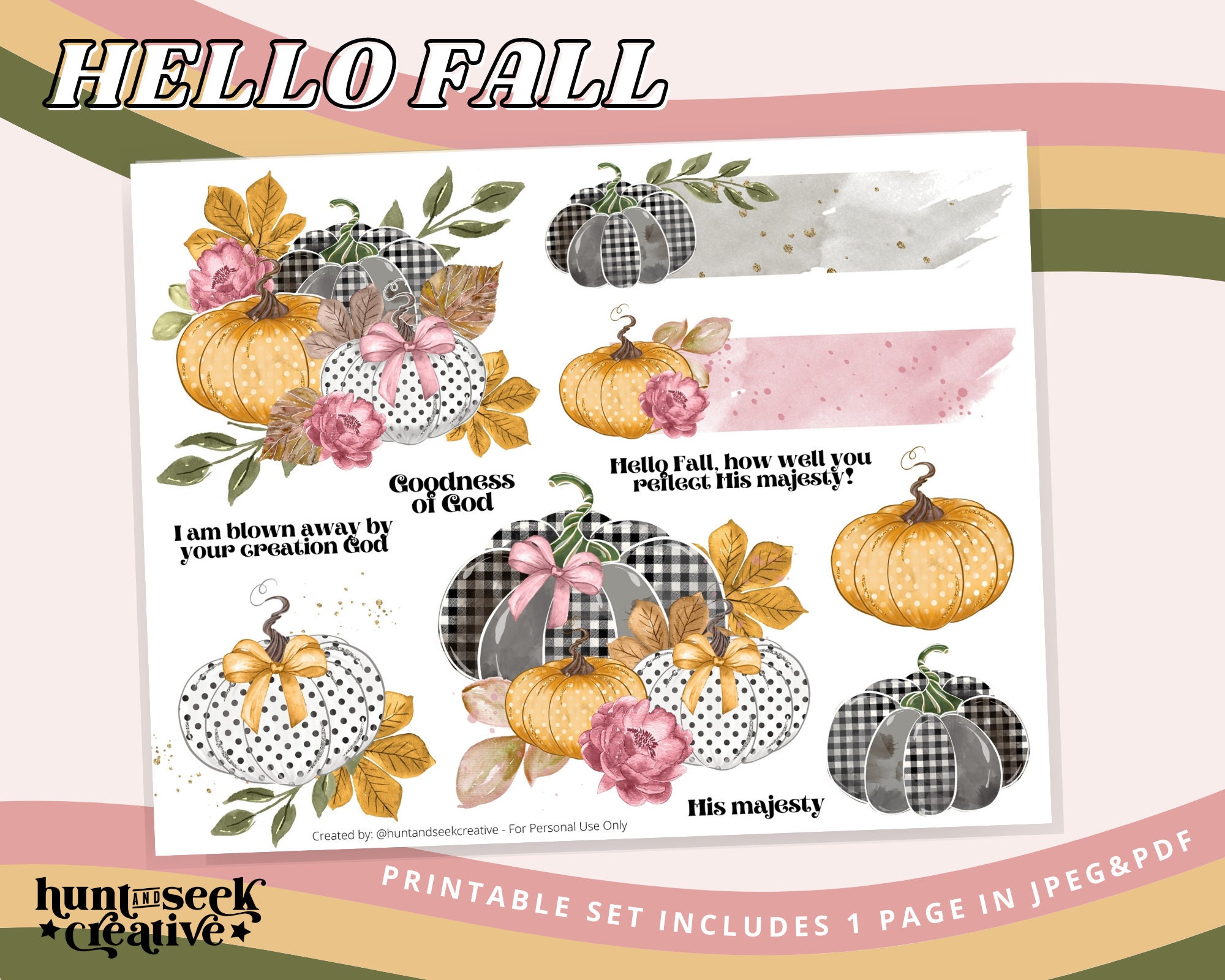 Hello Fall Printable Sticker Sheet for Bible Journaling - Etsy