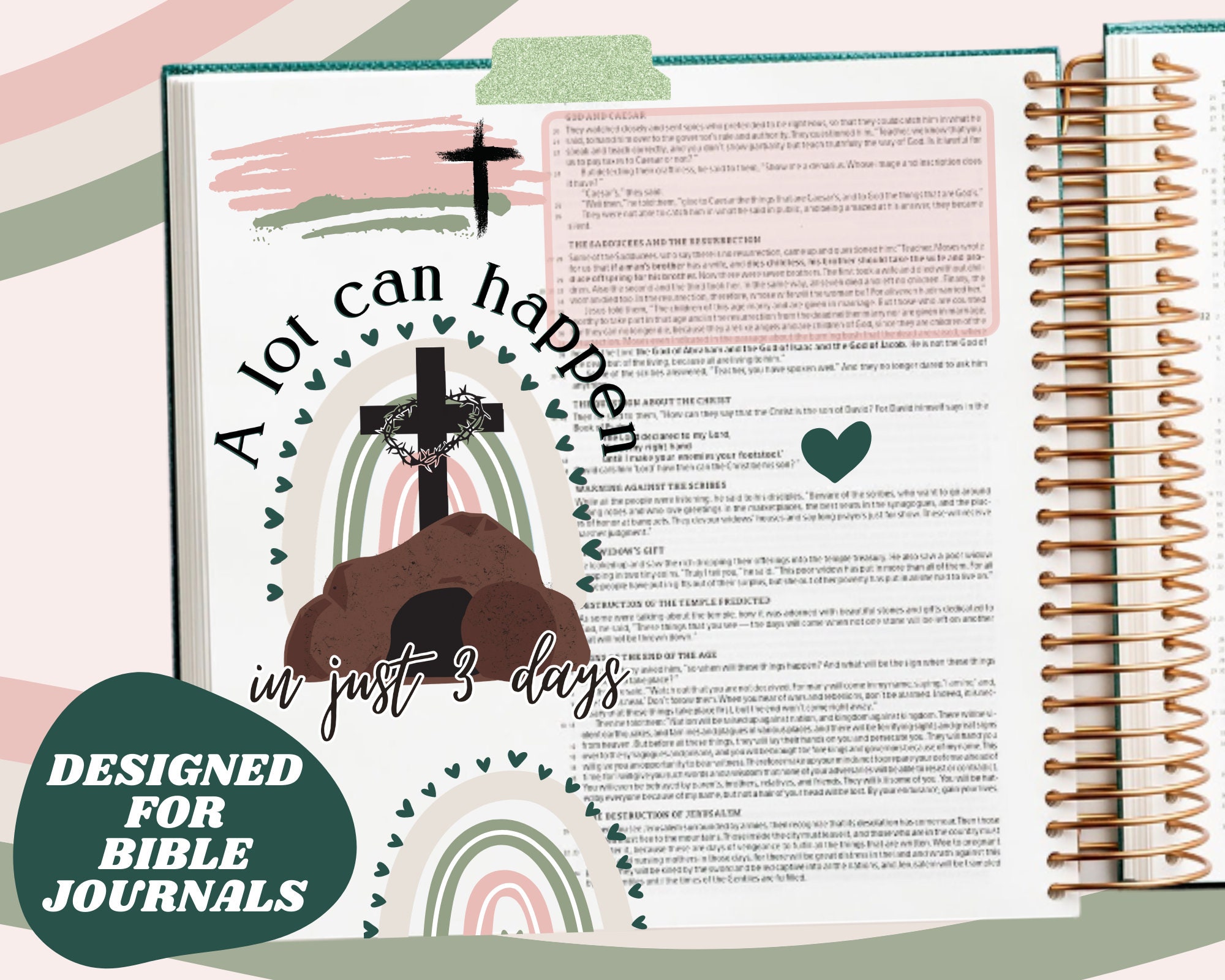 Easter Printable Sticker Sheet bible Journaling Empty Tomb - Etsy