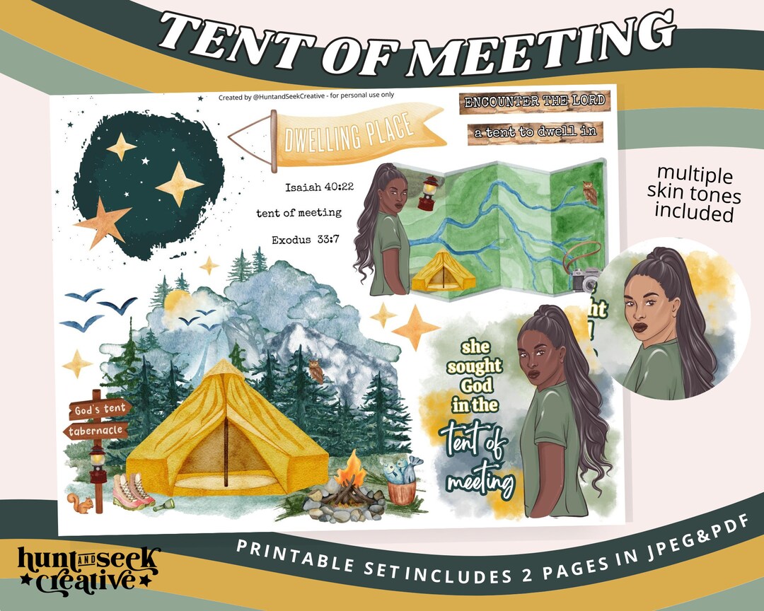 Tent of Meeting, Camping | Christian Printable Stickers for Bible ...