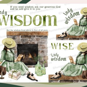 Lady Wisdom, Printable Stickers for Bible Journaling, Faith Planner ...
