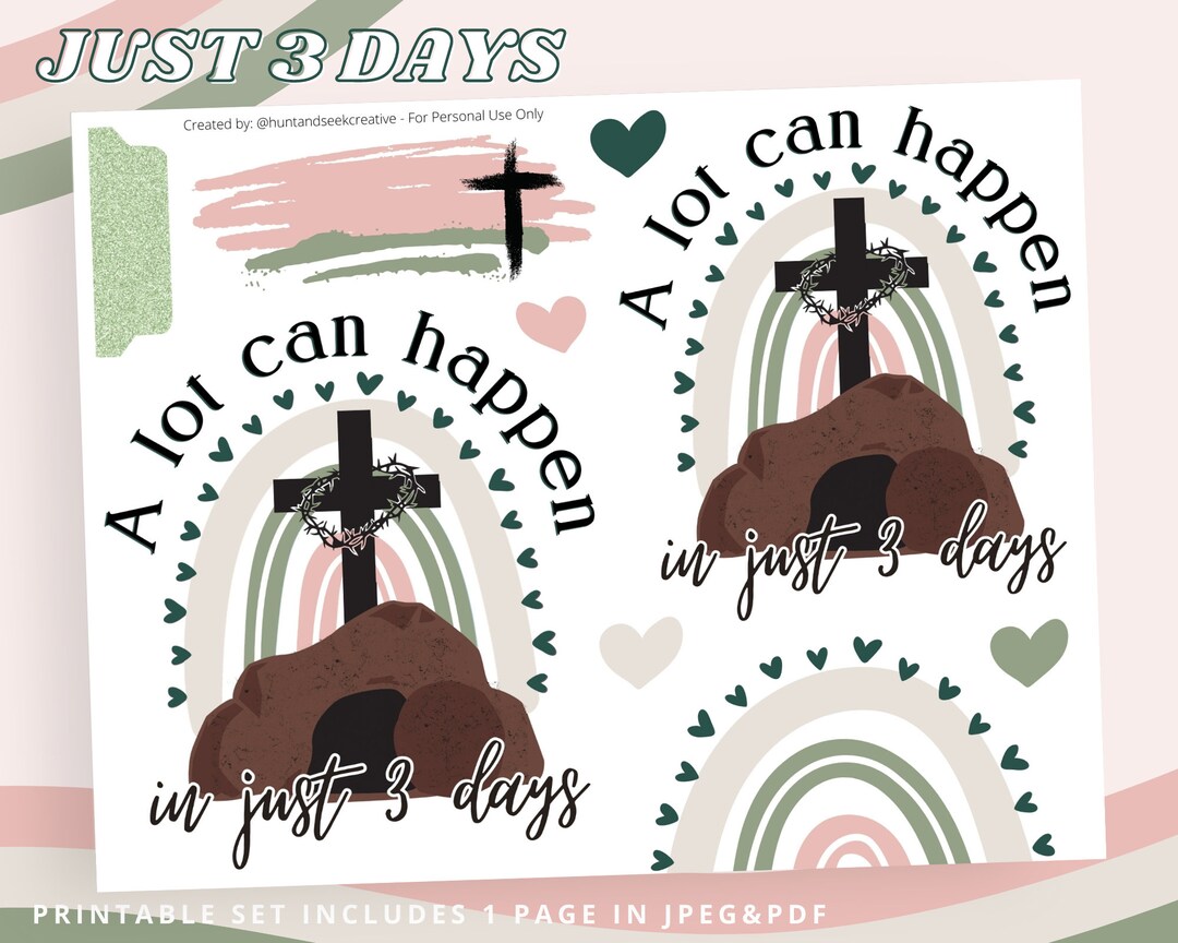 Easter Printable Sticker Sheet -bible Journaling, Empty Tomb, He is ...