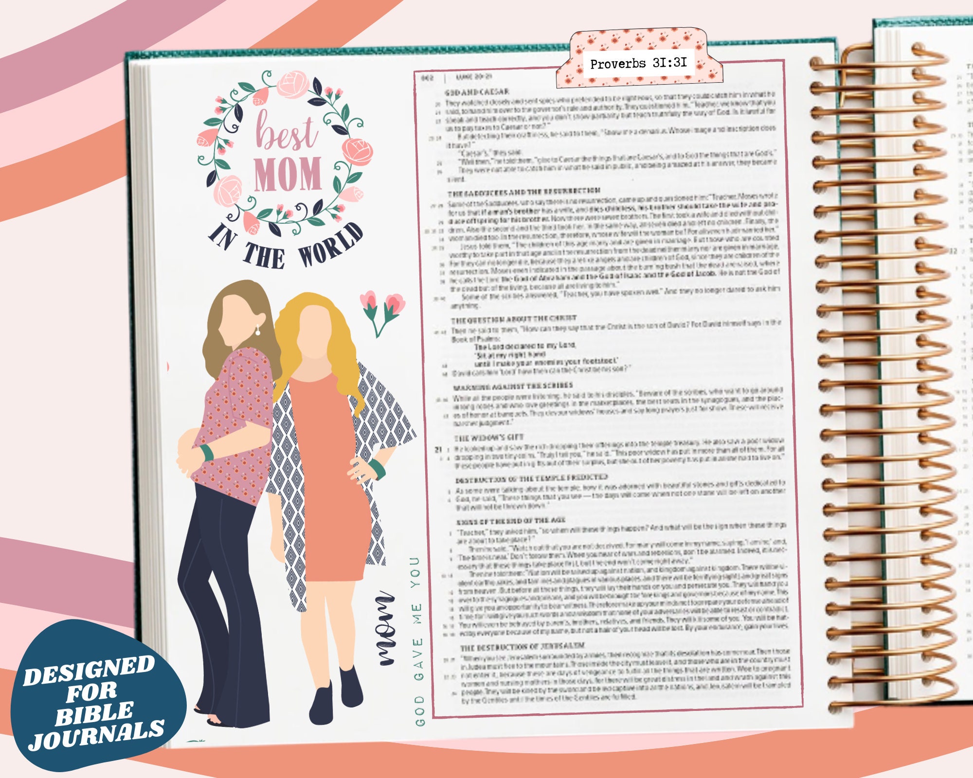 Mom and Daughter Bible Journaling Kit Printable Sticker | Etsy