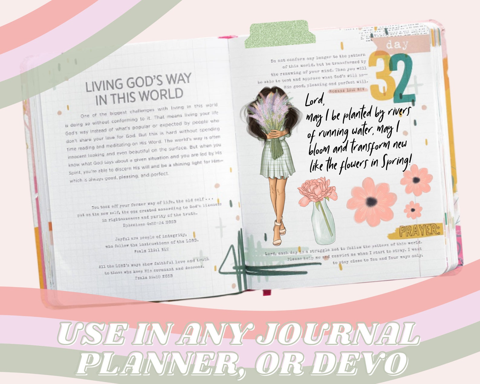 Spring Bloom Printable Sticker Sheet for Bible Journaling - Etsy