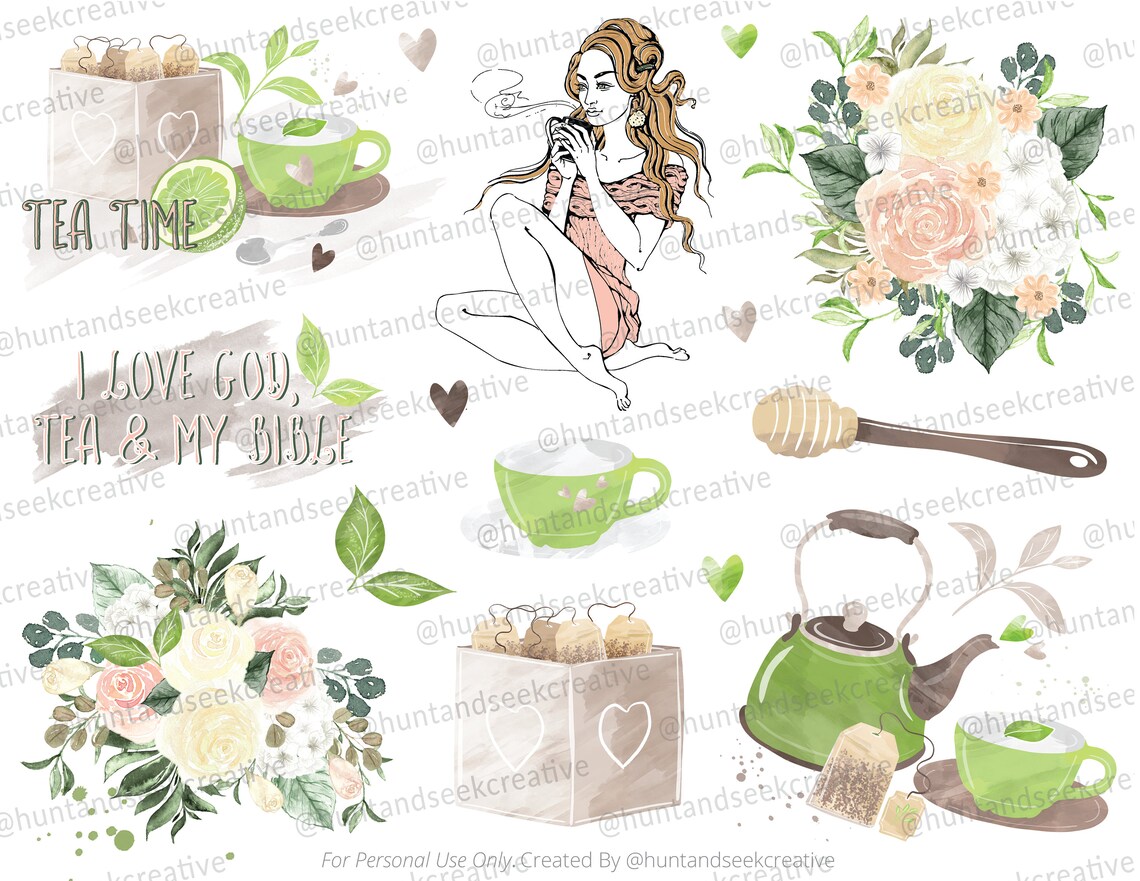 Tea & Jesus Printable Sticker Sheet for Bible Journaling, Faith Planner ...