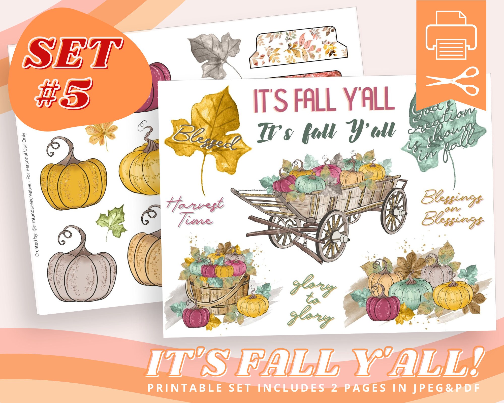Fall & Autumn Mega Bundle It's Fall Y'all Pumpkin | Etsy