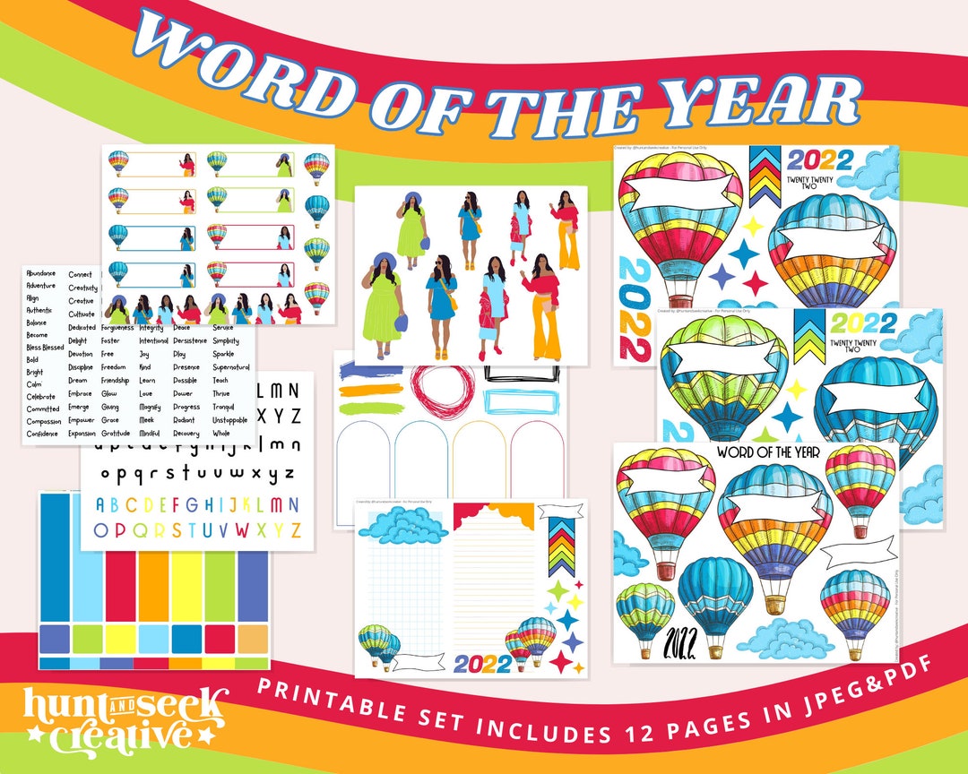 My Word for 2022 - Bible Journaling Printable Kit, Sticker Sheet, Word ...