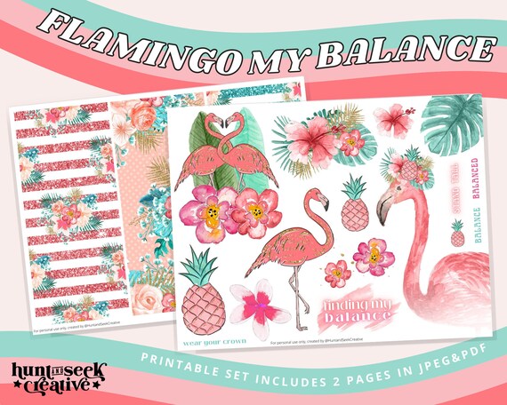 Flamingo My Balance Printable Sticker Sheet Bible | Etsy