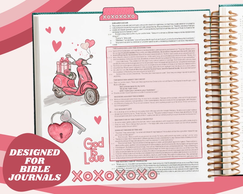 God is Love Valentines Printable Sticker Kit for Bible | Etsy