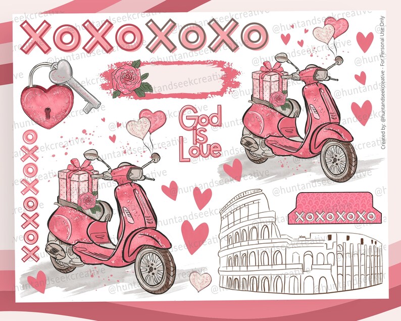 God is Love Valentines Printable Sticker Kit for Bible - Etsy