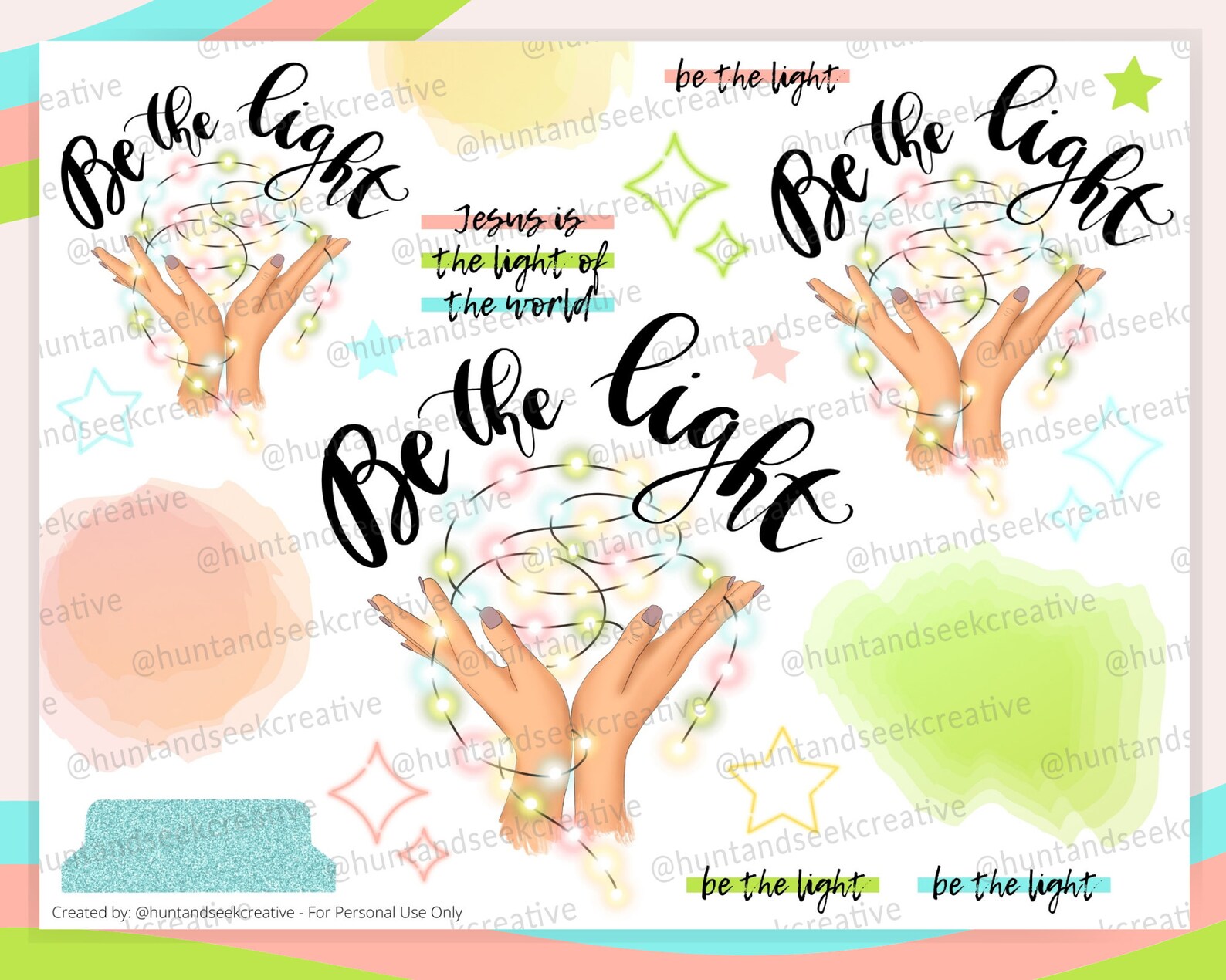 Be the Light Printable Stickers for Bible Journaling Faith - Etsy