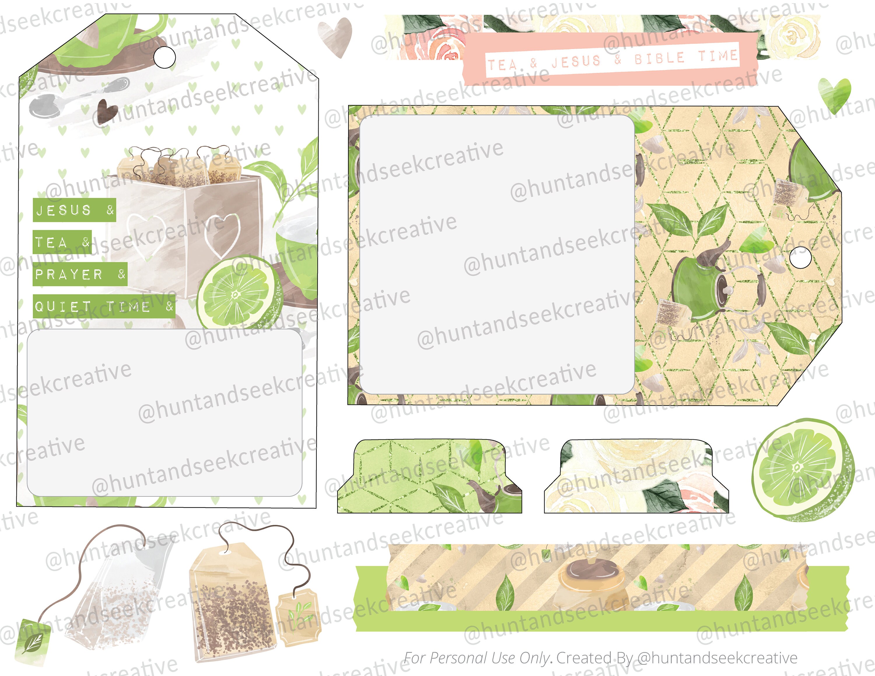 Tea & Jesus Printable Sticker Sheet for Bible Journaling, Faith Planner ...