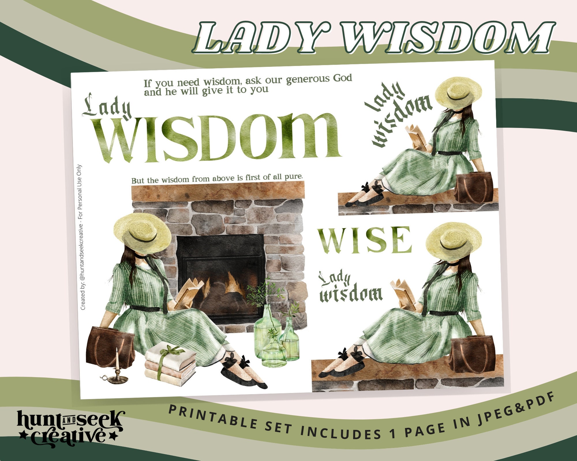Lady Wisdom Printable Stickers for Bible Journaling Faith - Etsy