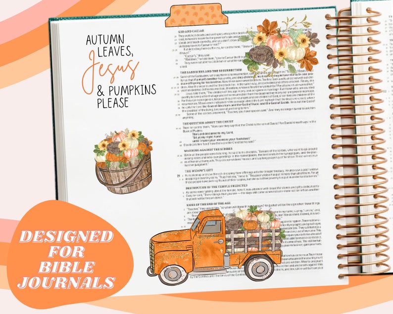Autumn Leaves Jesus & Pumpkins Please, Fall, Autumn Printable Sticker ...