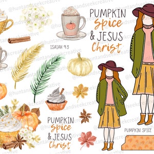 Pumpkin Spice & Jesus Christ Fall Woman Printable Sticker Sheet for ...