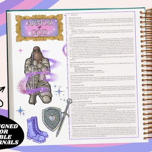 Armor of God Printable Graphic Sticker Set for Bible Journaling, Faith ...