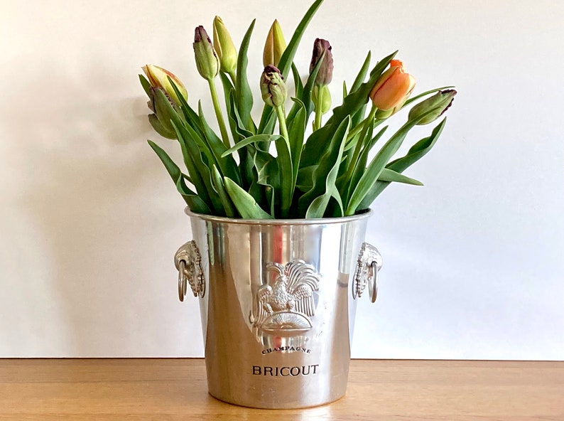 Vintage French Champagne Bucket in Metal: Mid-century Bricout Logo ...