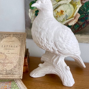Vintage French Ceramic Pigeon, Decorative White Pigeon in Molded ...