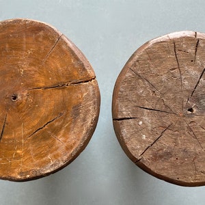 Pair of Large Antique French Handmade Lollipop Holders in Solid Wood ...