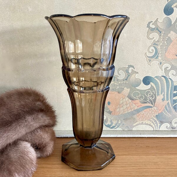 Footed Glass Vase - Etsy
