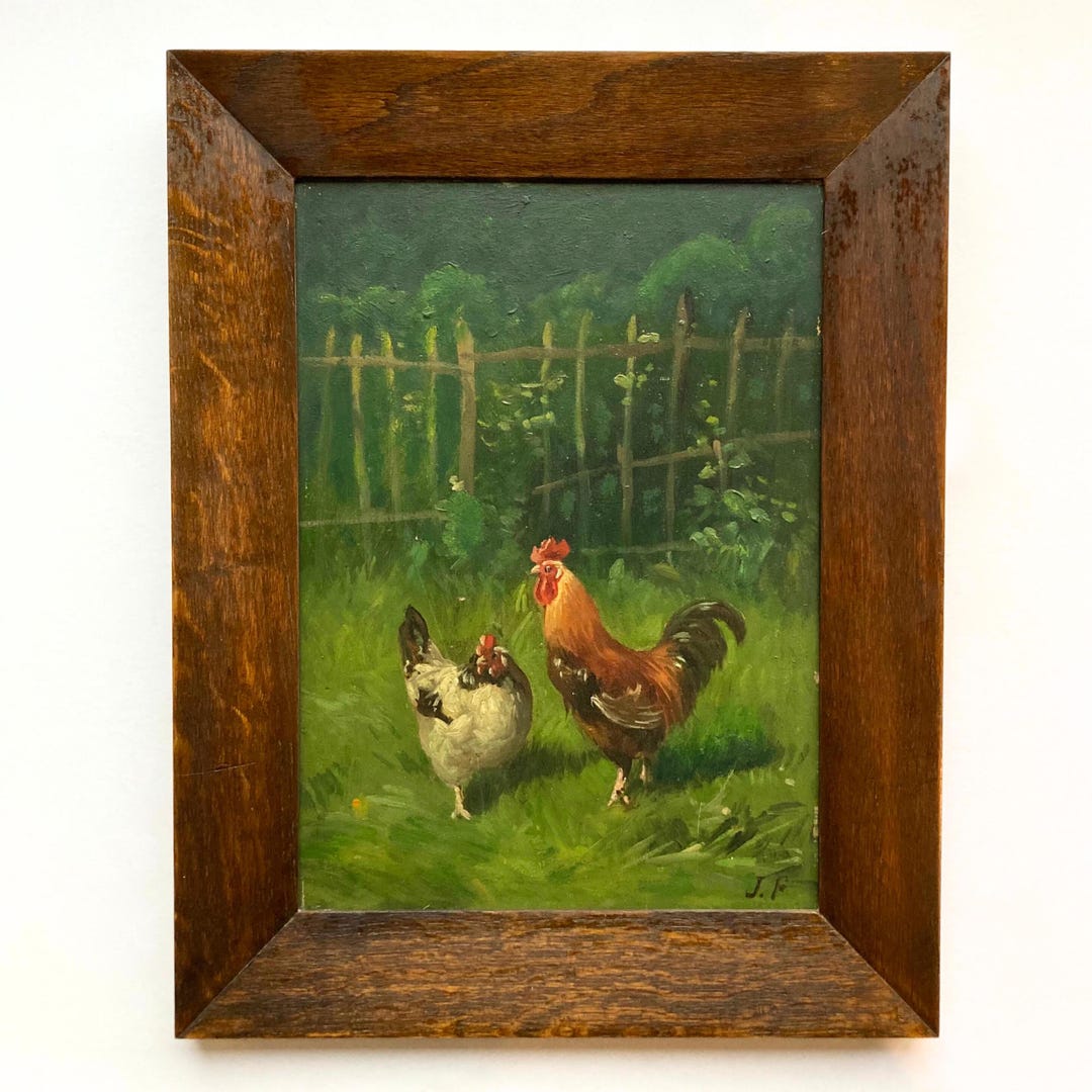 Vintage French Original Oil Painting on Wood-board Signed by Artist ...