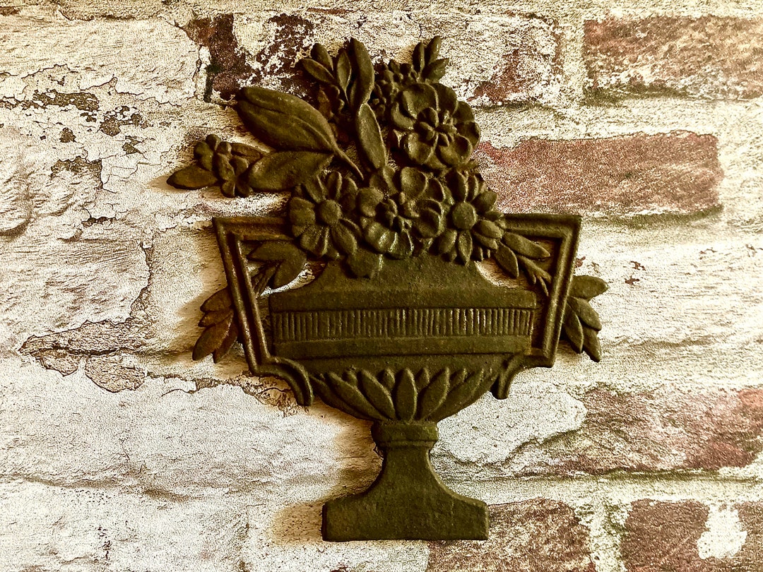 Antique French Molded Cast Iron Wall Decor, Decorative Relief Wall ...