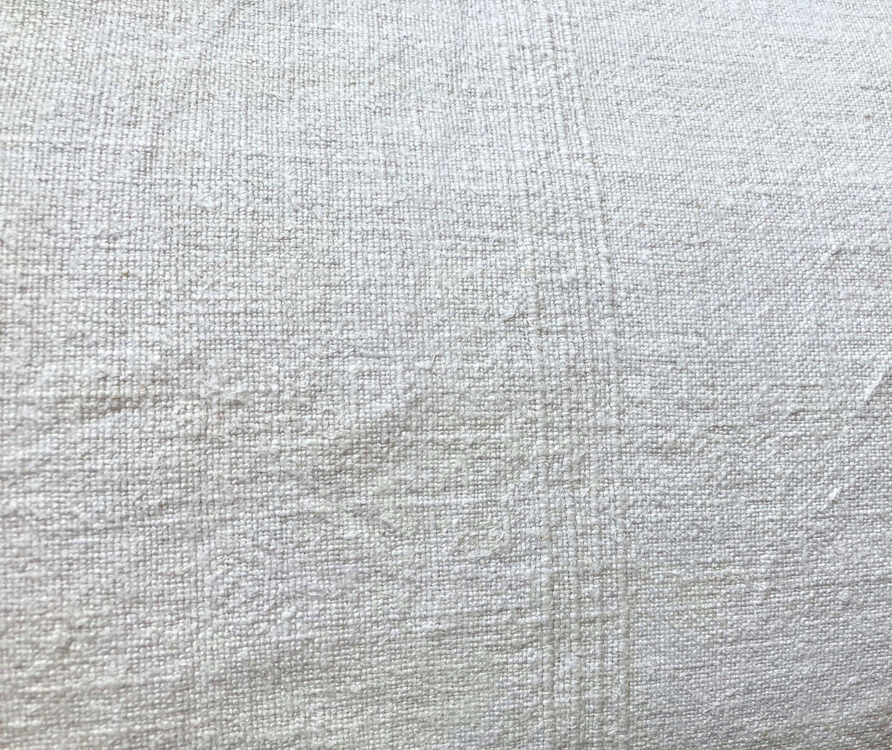Small Antique French Cotton Tablecloth With Embroidered Winter Decor ...