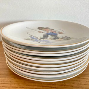 Set of 10 Antique French Small Plates by KG Luneville, 5 Different ...