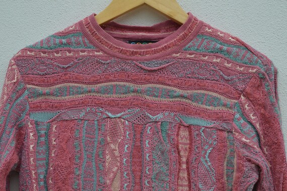 Vintage 90s Coogi Australia Crazy Pattern Crewneck … - Gem