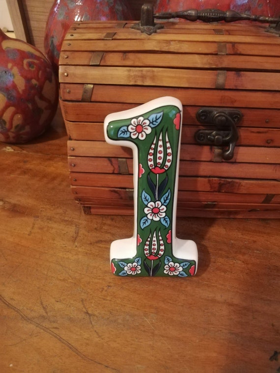 Door Numbers Handmade Ceramic Floral House Numbers Spring | Etsy