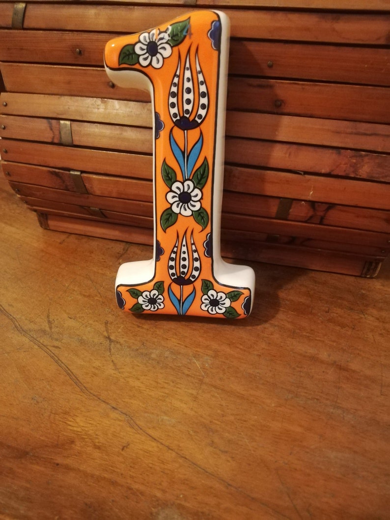 Door Numbers Handmade Ceramic Floral House Numbers Spring - Etsy