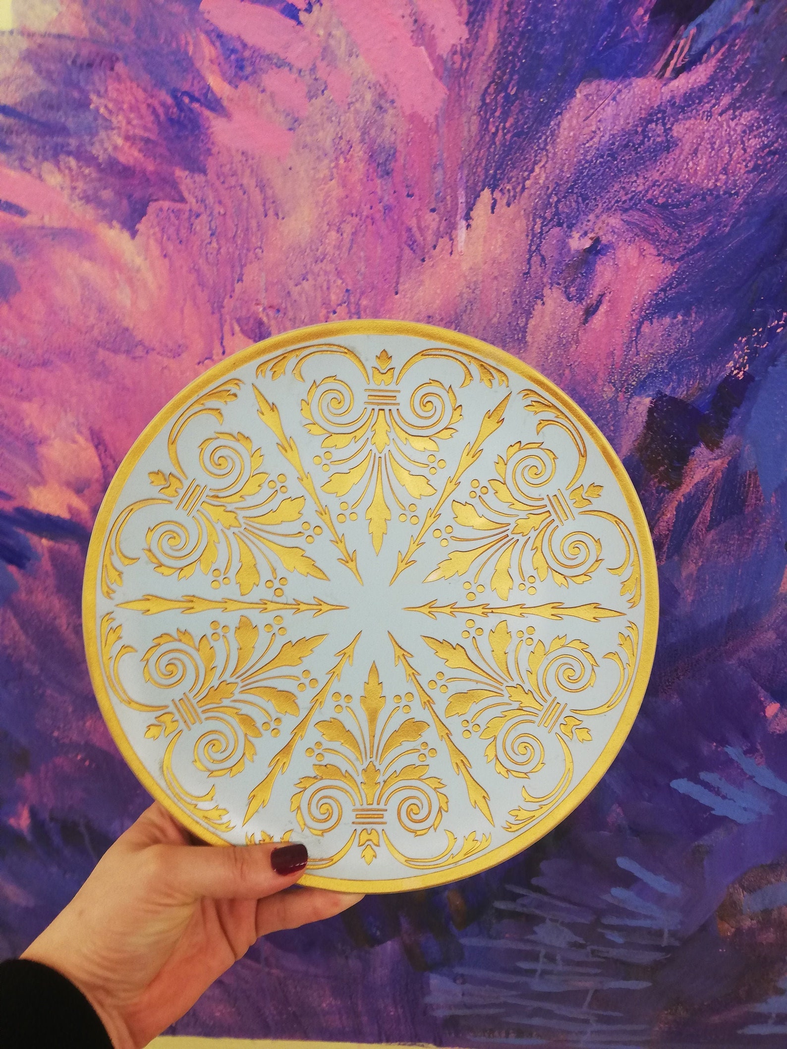 Ceramic Wall Engraved Plate Decorative Plate Gold Wall - Etsy