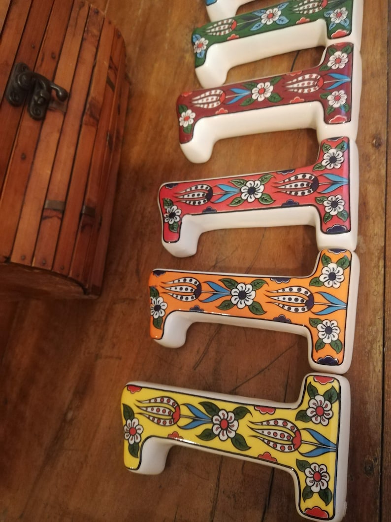 Colorful Door Numbers | Handmade Ceramic Floral House Numbers | Spring ...