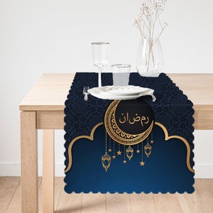 Set of 5 Islamic 4 Pillow Covers Table Runner, Calligraphy Print ...