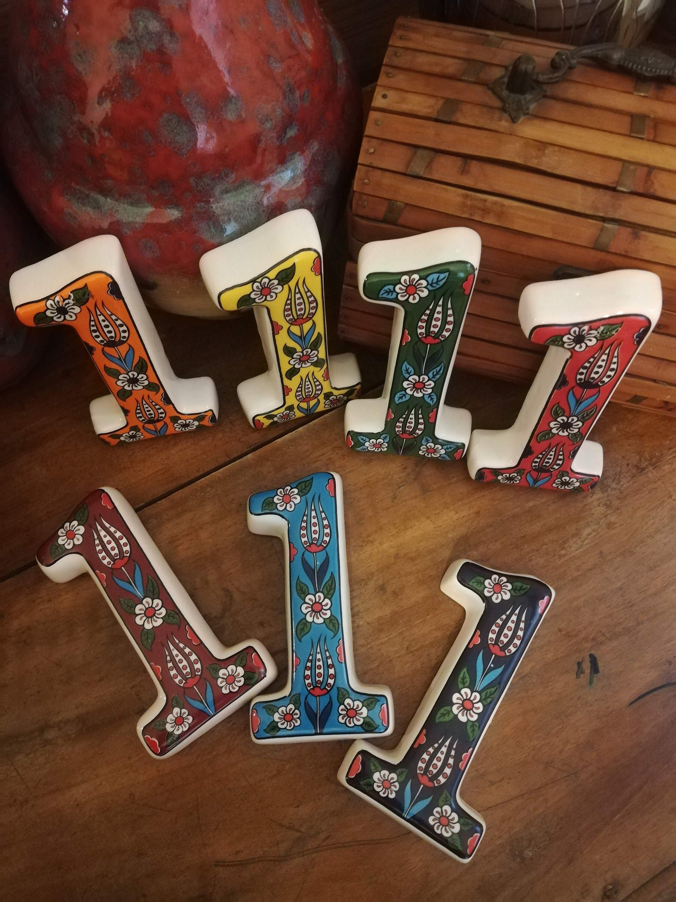 Door Numbers | Handmade Ceramic Floral House Numbers | Spring Floral ...