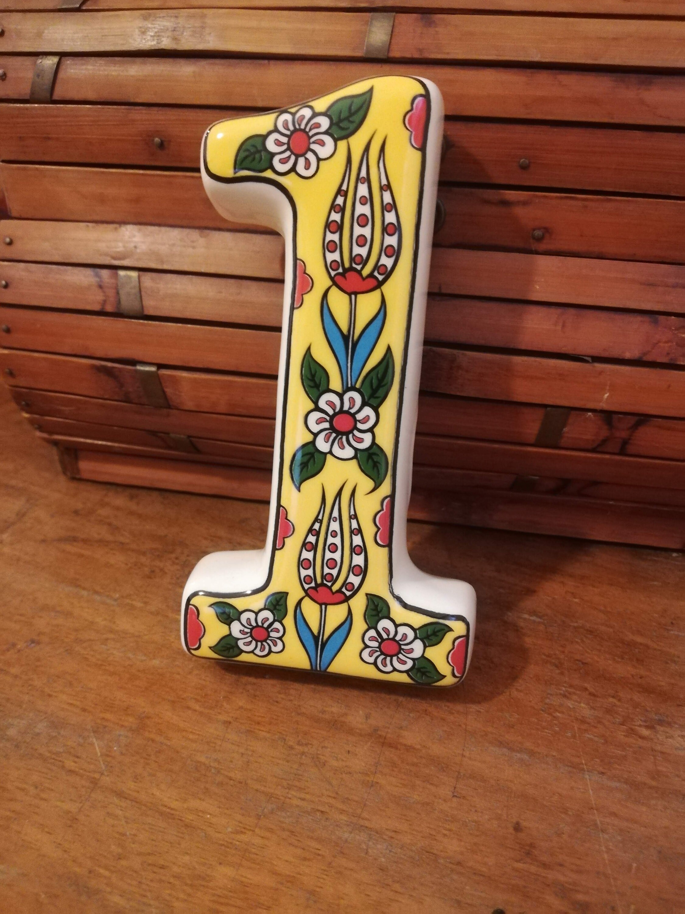 Colorful Door Numbers | Handmade Ceramic Floral House Numbers | Spring ...