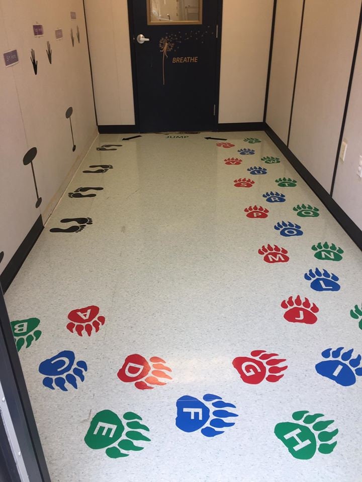 ABC Paw Prints, Sensory Hopscotch Path, Alphabet Print Decor, ABC Decal ...