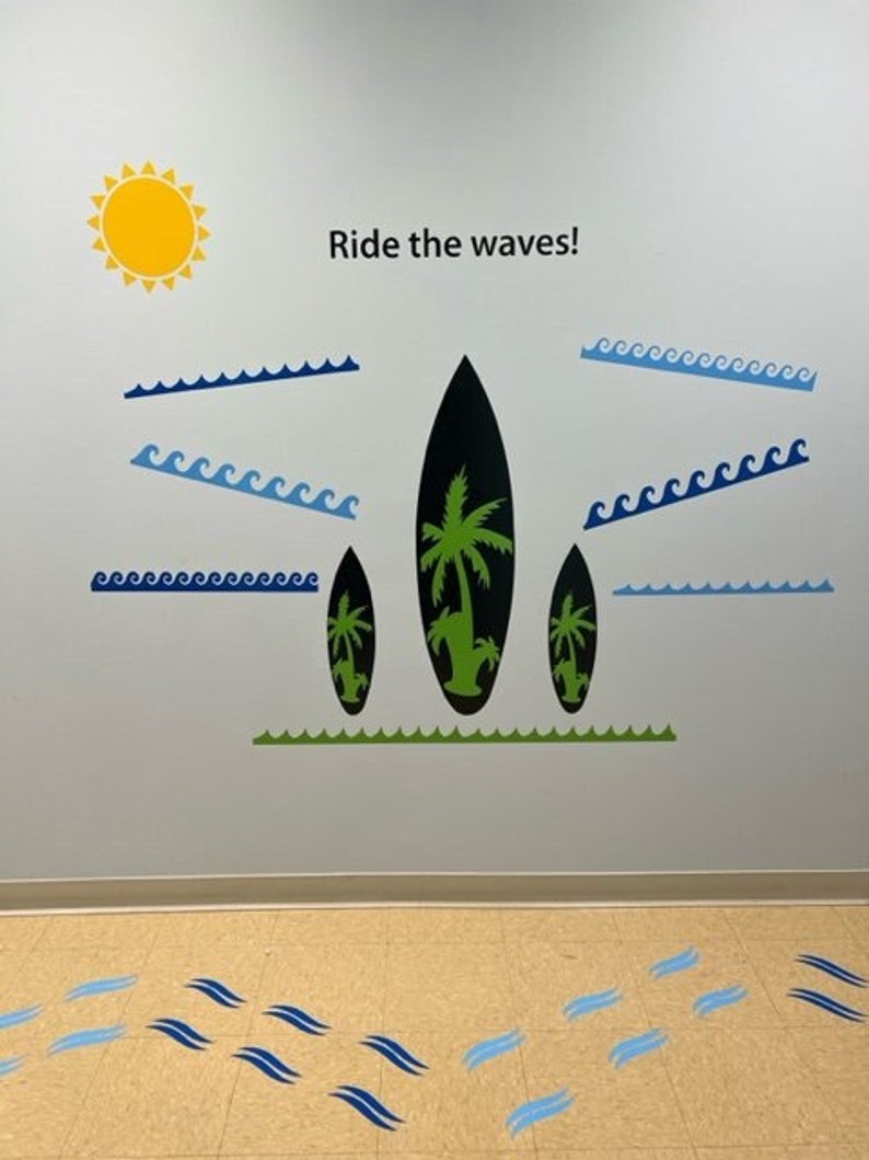 Ride the Waves, Sensory Path, Sensory Wall Decals, School, Vinyl Decals ...