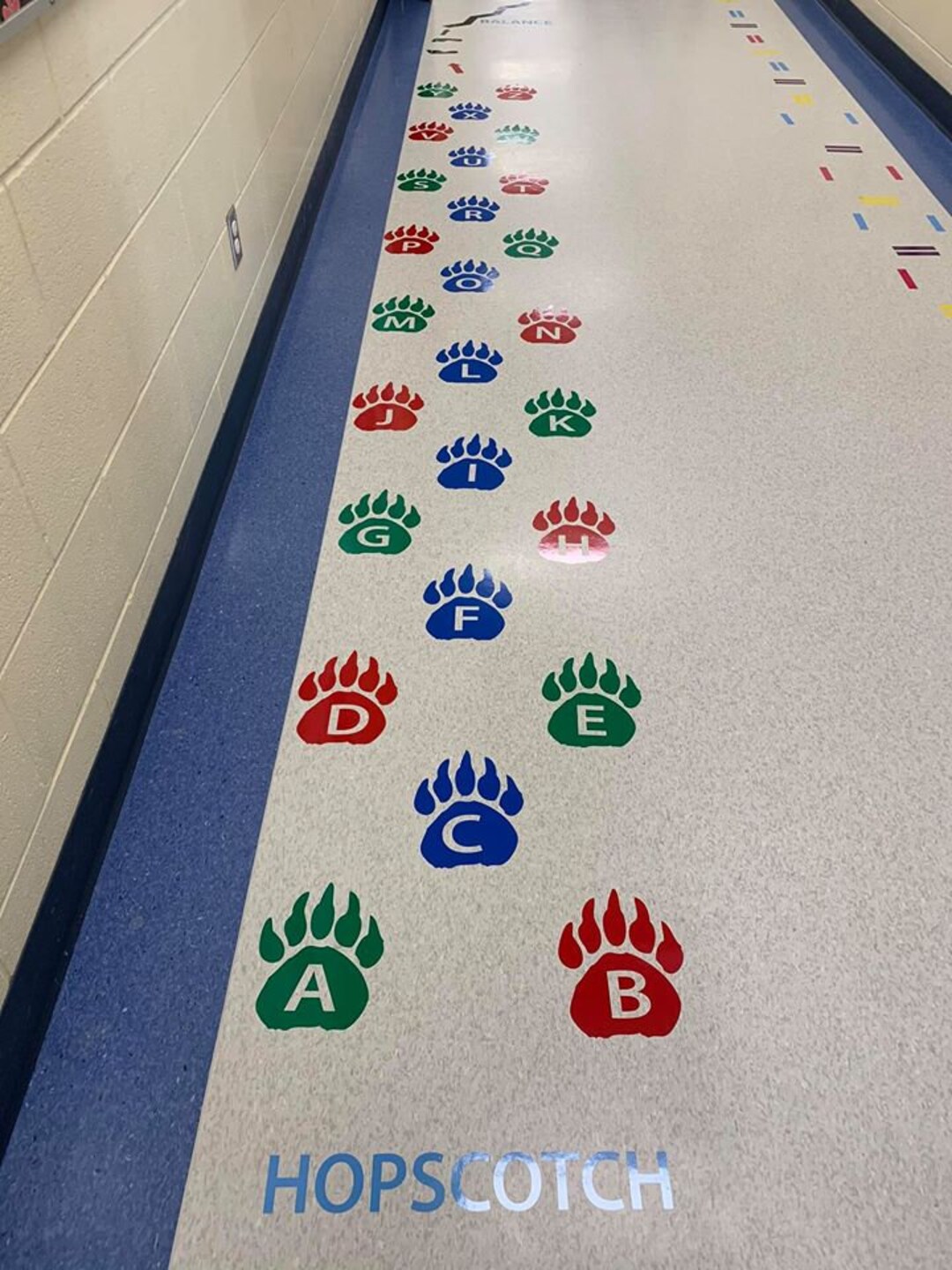 ABC Paw Prints, Sensory Hopscotch Path, Alphabet Print Decor, ABC Decal ...