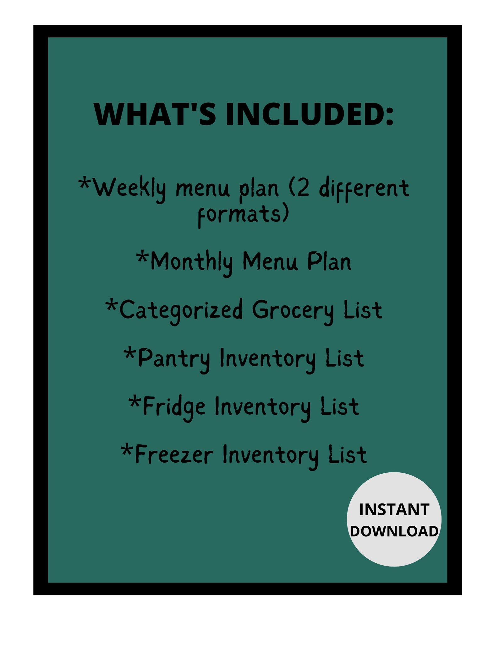 Printable Meal Prep Planner Bundle, Menu Plan, Food Organization ...