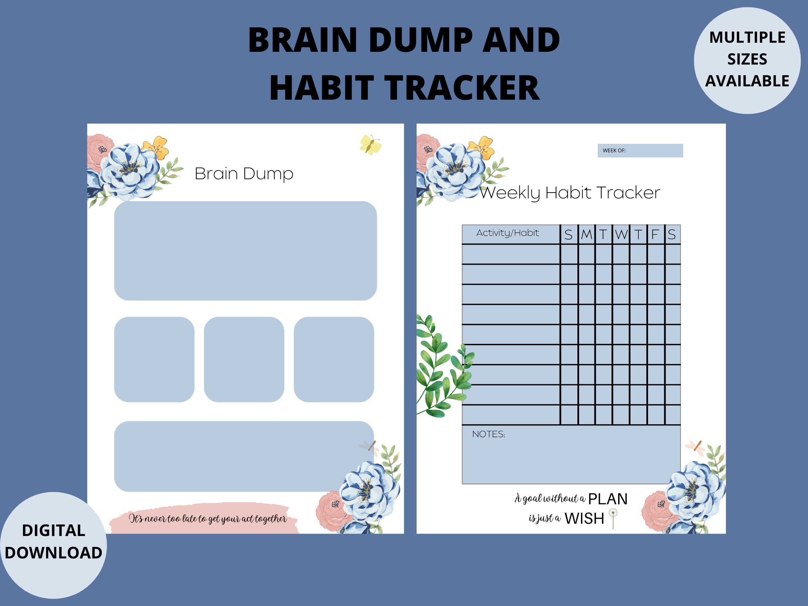 Floral Printable Planner Forms - Colorful Daily, Weekly and Monthly ...
